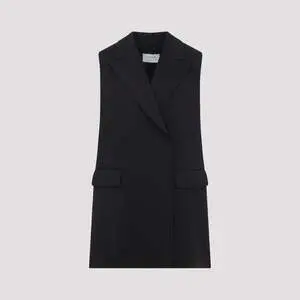 Sportmax Sleeveless Blazer With Notched Lapel - Black