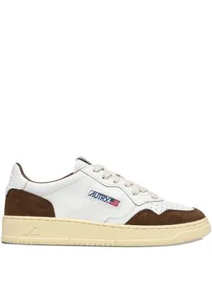 AUTRY AUTRY Soft Goatskin Sneakers With Perforated Toe And Contrast Inserts Brown