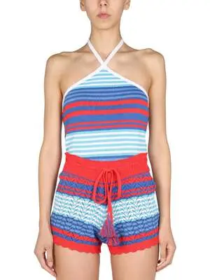 GALLO Striped Pattern Back Knot Top - Multicolour