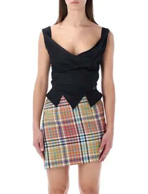 VIVIENNE WESTWOOD Sunday Draped Embroidered Cotton-poplin Top - Black