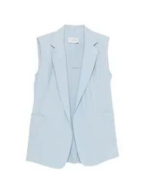 Sportmax SPORTMAX Sleeveless Tailored Blazer Vest With Notched Lapels Light Blue