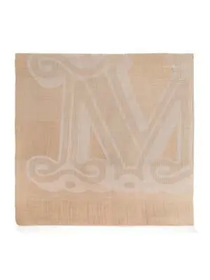Max Mara Sophisticated Fringed Scarf With Jacquard Pattern