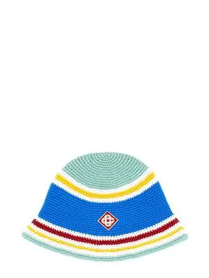 Casablanca Striped Beanie Hat - Blue