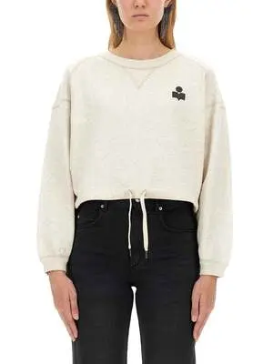 MARANT ETOILE Margo Cropped Sweatshirt - Beige