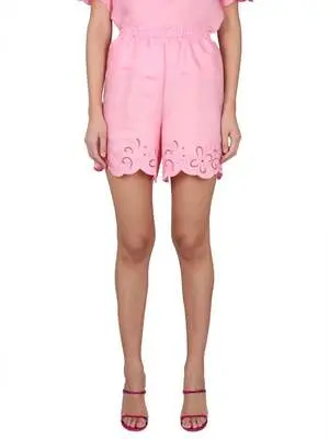 Moschino Ajour Shorts With Sangallo Embroidery - Pink