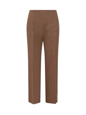 Alberta Ferretti Elegant Straight-leg Trousers With Front Stitching - Marrone