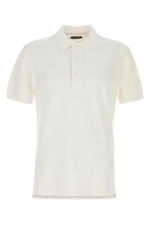 TOM FORD Lyocell And Cotton-blend Piqué Polo Shirt For - White
