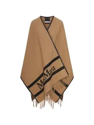 Max Mara Jacquard Motif Scarf With Long Fringing - Brown