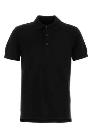 TOM FORD Slim-fit Lyocell And Cotton-blend Piqué Polo Shirt For - Black