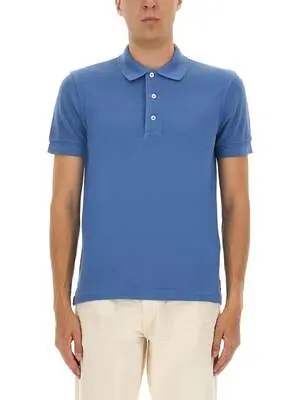 TOM FORD Slim-fit Lyocell And Cotton-blend Piqué Polo Shirt For - Blue