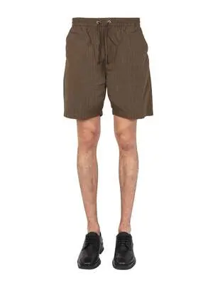 Universal Works Mini Check Pattern Bermuda Shorts - Brown
