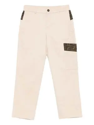 Fendi Gabardine Trousers With Monogram Detail