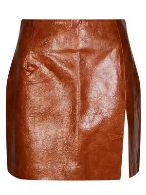 Andamane THE ANDAMANE Chic Mini Skirt With Slit Marrone