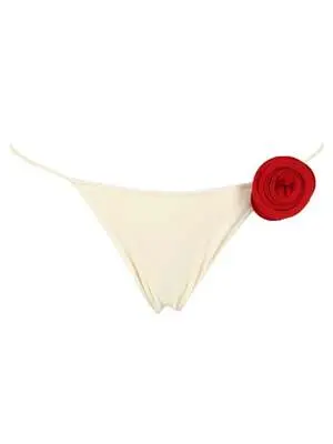 LA REVECHE Mini Slip Bikini With Rose Detail - Ivory
