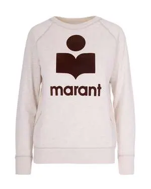 MARANT ETOILE Marant Étoile "isabel" Crew Neck Sweatshirt - Ecru/brown
