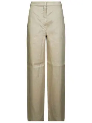 Max Mara MAX MARA STUDIO Linen Wide Leg Trousers Beige