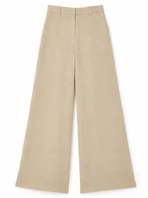 Max Mara Wide Leg Linen Trousers - Brown