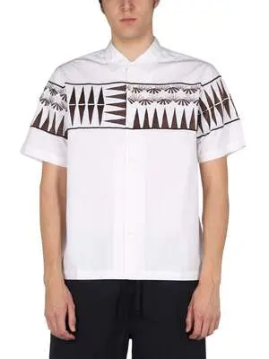 Universal Works Embroidered Pointed Collar Shirt - Powder