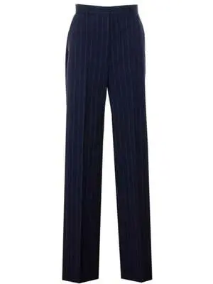 Max Mara Striped Virgin Wool Trousers