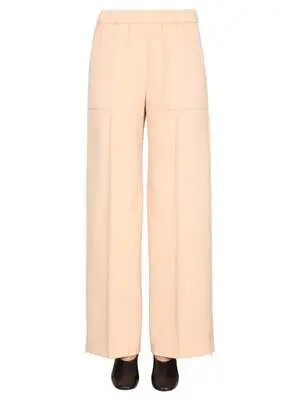 JIL SANDER Virgin Wool Elasticated Waist Trousers - Nude
