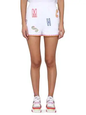 Moschino Lettering Embroidered Bermuda Shorts