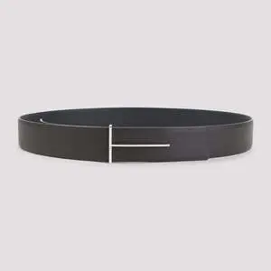 TOM FORD Grain Leather Slim T Reversible Belt - Brown