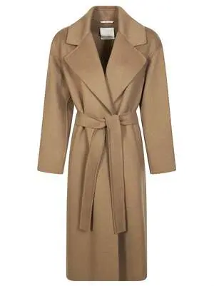 Max Mara Tailored Belted Long Sleeve Jacket - Beige
