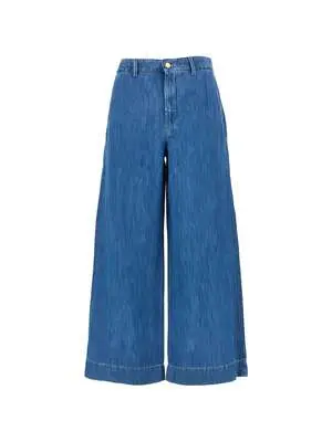 MAX MARA`S Stylish Denim Jeans With Five Pockets And Belt Loops - Blue