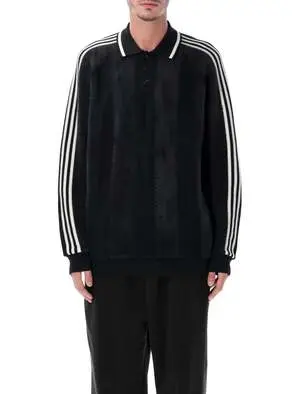 ADIDAS ORIGINALS Knit Pullover With Quarter Button Pocket - Black
