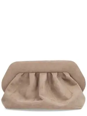 THEMOIRE THEMOIRÈ Pleated Frame Clutch Grey