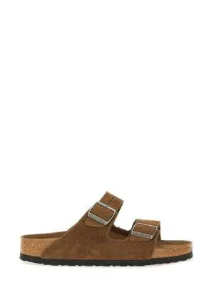 BIRKENSTOCK Suede Leather Sandals With Buckled Straps - Brown