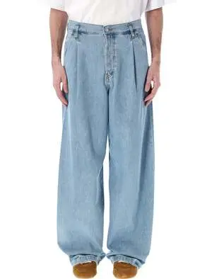 Dries Van Noten Wide Leg Pleated Jeans