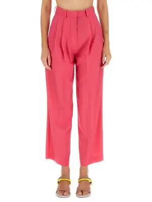 ALYSI Tailored Wool Blend Trousers - Fuchsia