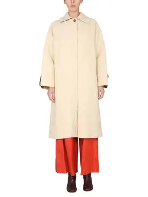 ALYSI Button-cuff Wool-blend Coat - Beige