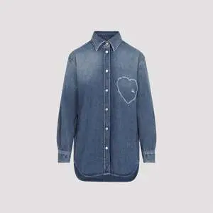 Moschino Heart Denim Shirt - Blue