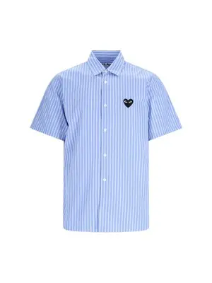 Play Comme Des Garcon T-shirt With Back Emblem - Stripe