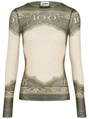 JEAN PAUL GAULTIER 100" Print Mesh Top