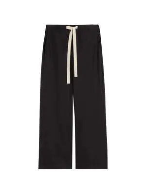 Max Mara Straight Leg Cotton Pants - Black