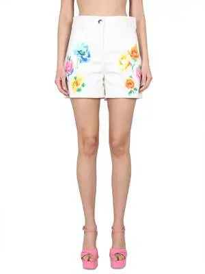 Moschino Floral Embroidered Mini Shorts