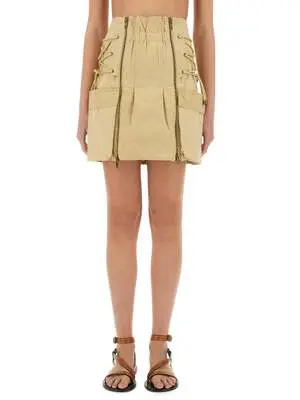 Isabel Marant Étoile Mini Skirt With Lace-up Detail - Beige