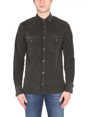 PT TORINO Classic Collar Snap Closure Shirt - Brown