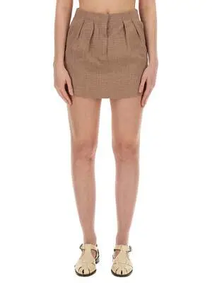 ALYSI Chic Mini Skirt Regular Fit - Brown