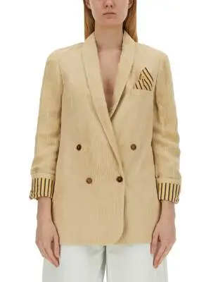 ALYSI Double-breasted Ribbed Blazer