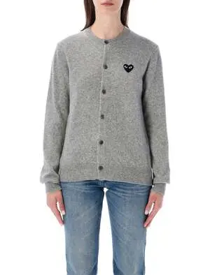 Play Comme Des Garcon Cardigan With Iconic Patch