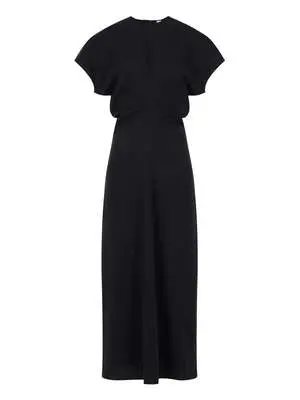 TOTEME Slouch Waist Wool Dress - Black