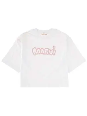 Marni Organic Cotton T-shirt With Logo - White
