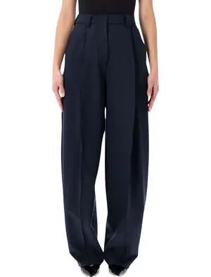 THE LATEST High-waisted Wool Blend Tapered Trousers - Blue