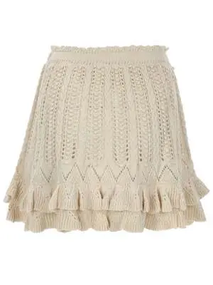 MARANT ETOILE Nelle" Crochet Miniskirt - Ivory