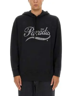 3.PARADIS Embellished Logo Hoodie
