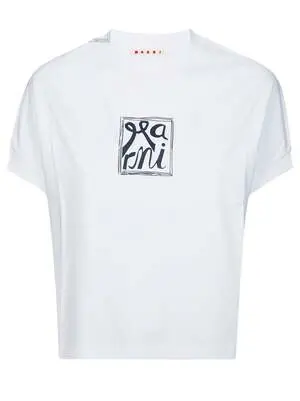 Marni Jersey T-shirt With Scribbled Logo
